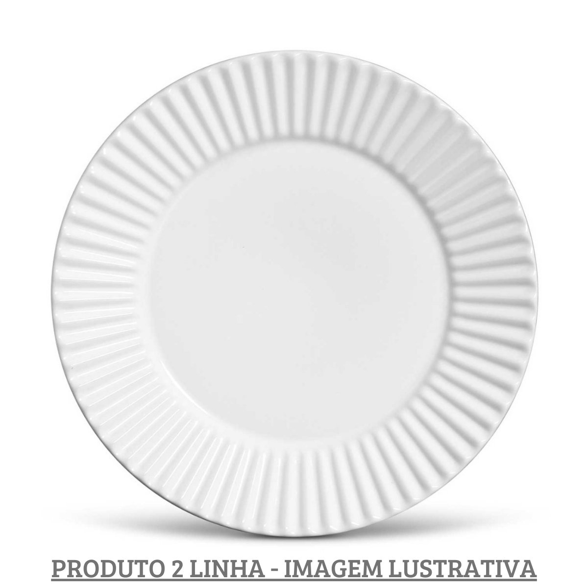 Prato Raso 26cm Plisse Branco - Porto Brasil 2° LINHA - PORTO BRASIL