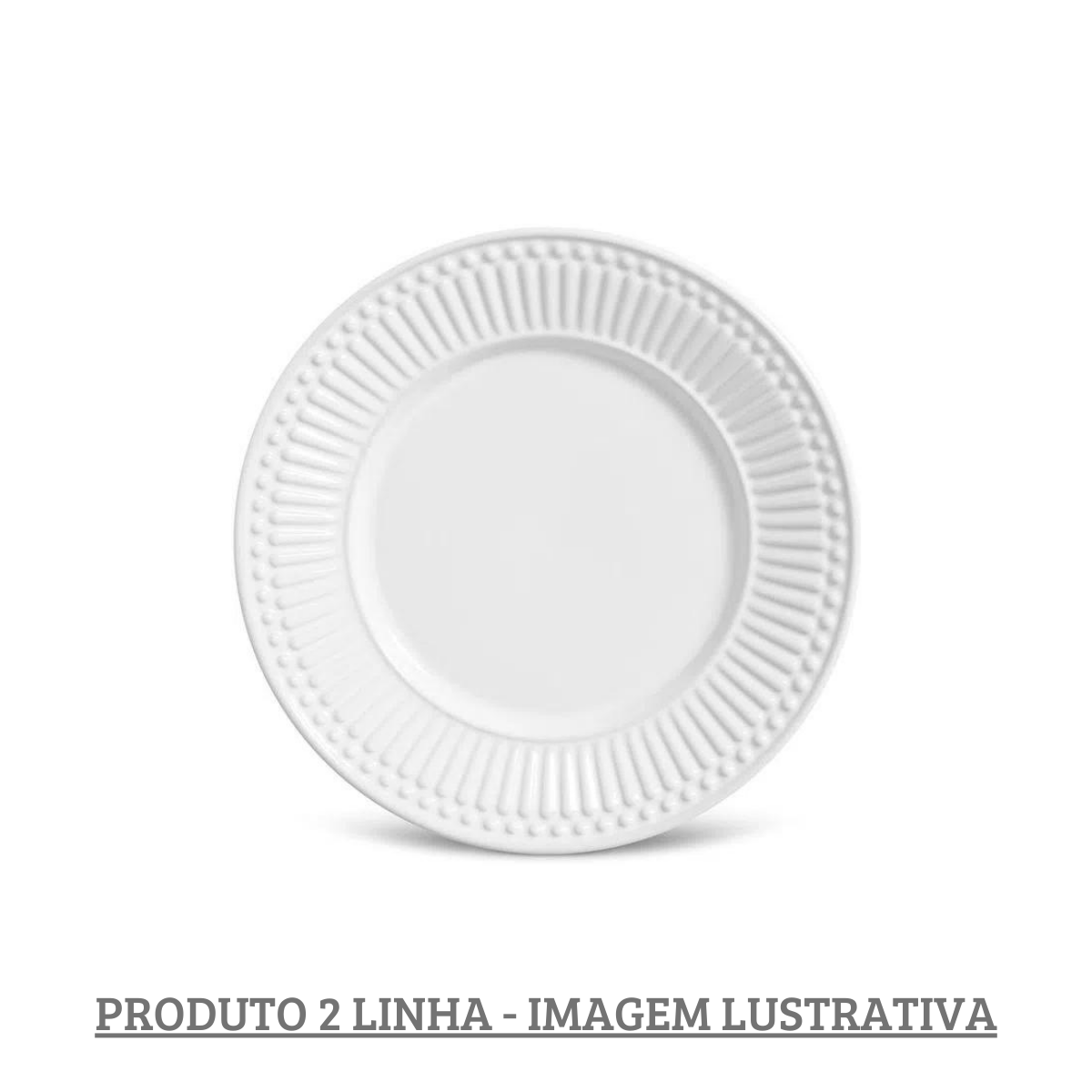 Prato Sobremesa 20,5cm Roma Branco - Porto Brasil 2° LINHA - PORTO BRASIL