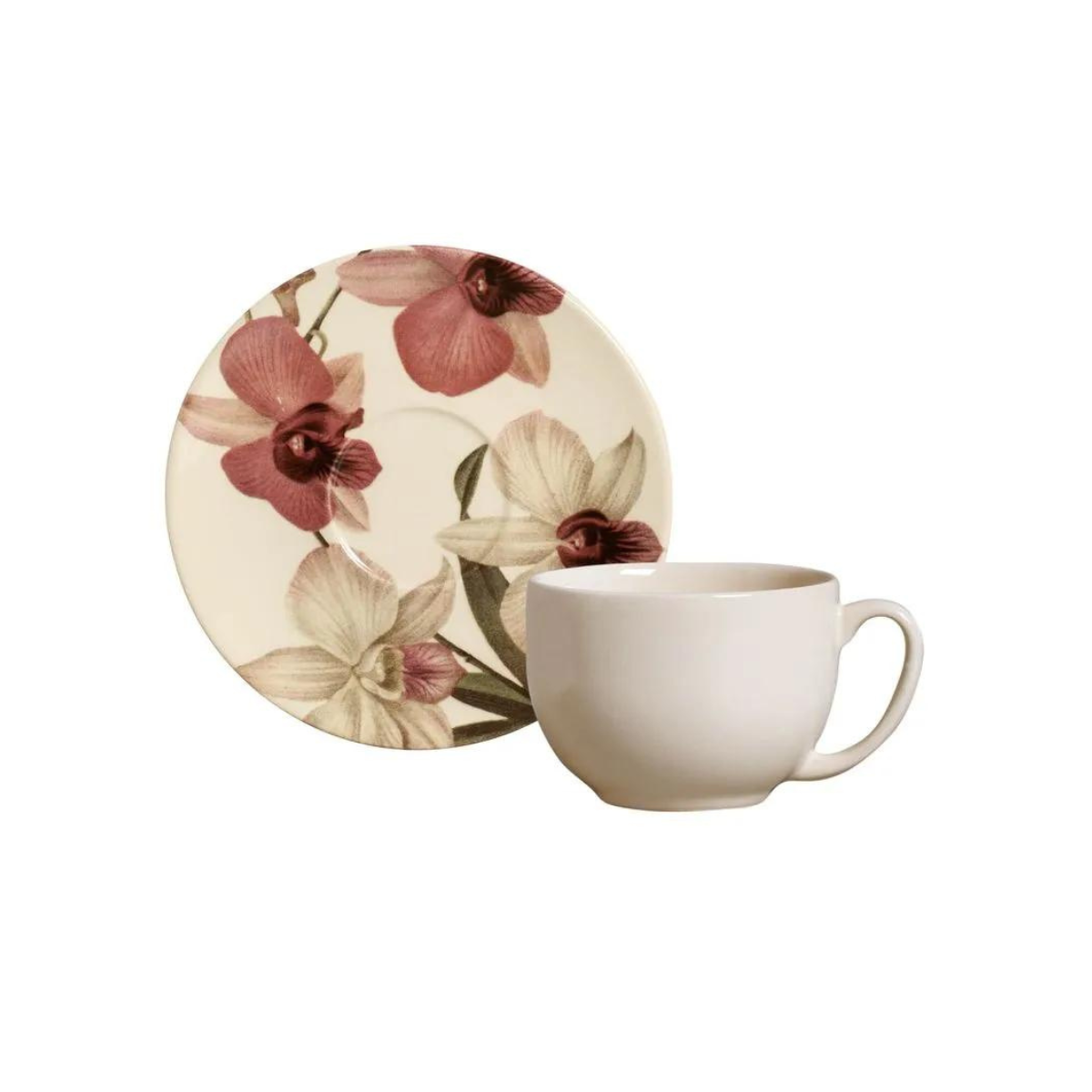 Xicara Chá Com Pires 260ml Coup Fleur - Porto Brasil - PORTO BRASIL