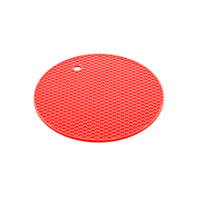 Descanso de Panela Redondo de Silicone Vermelho 18cm - Lyor - LYOR
