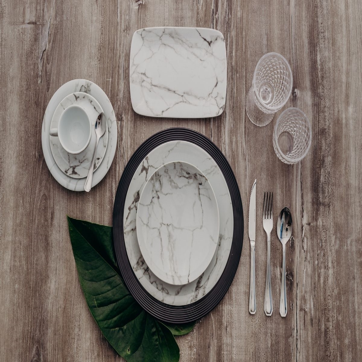 Aparelho Jantar, Chá e Café 42 Peças Porcelana Schmidt - - SCHMIDT