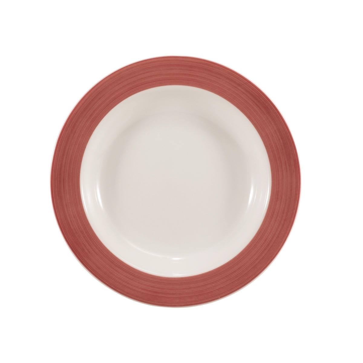 Prato Fundo Porcelana Schmidt - Dec. Cilíndrica Pintura à Mão Vermelho ...